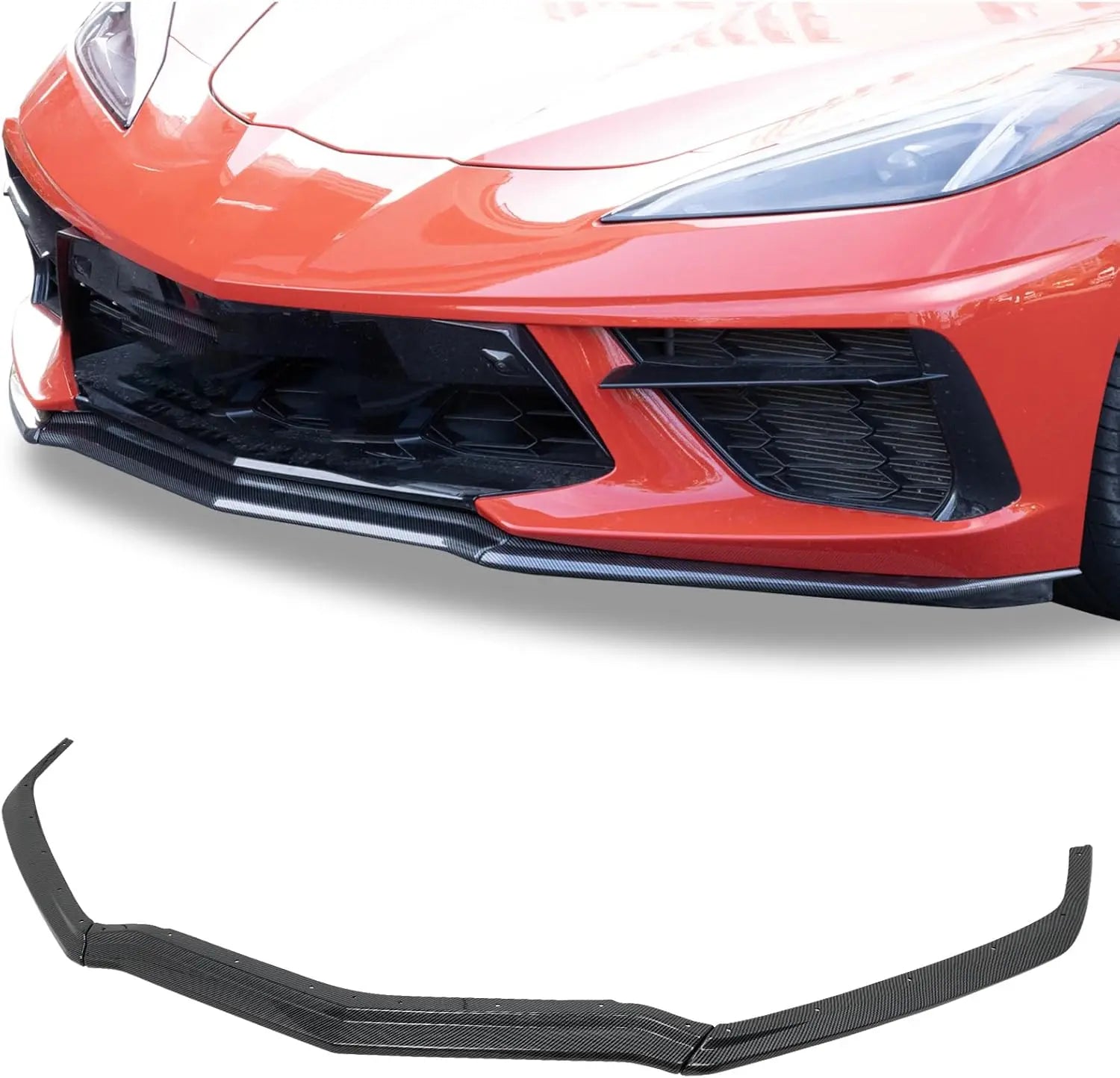 Carbon Fiber Painted Corvette C8 Front Bumper Lip Splitter ABS Front ...