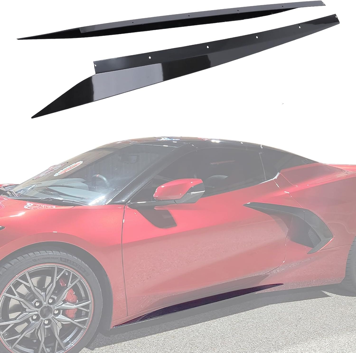C8 Corvette Side Skirts Rocker Panels Guard Fits 2020-2024 Z51 Stingray ...