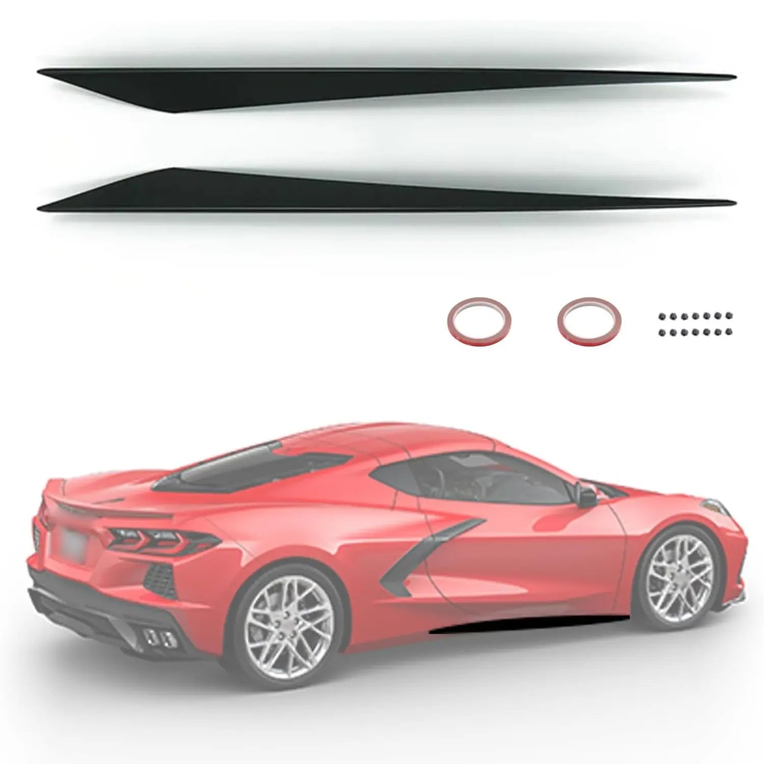 C8 Corvette Side Skirts Rocker Panels Guard Fits 2020-2024 Z51 Stingray ...
