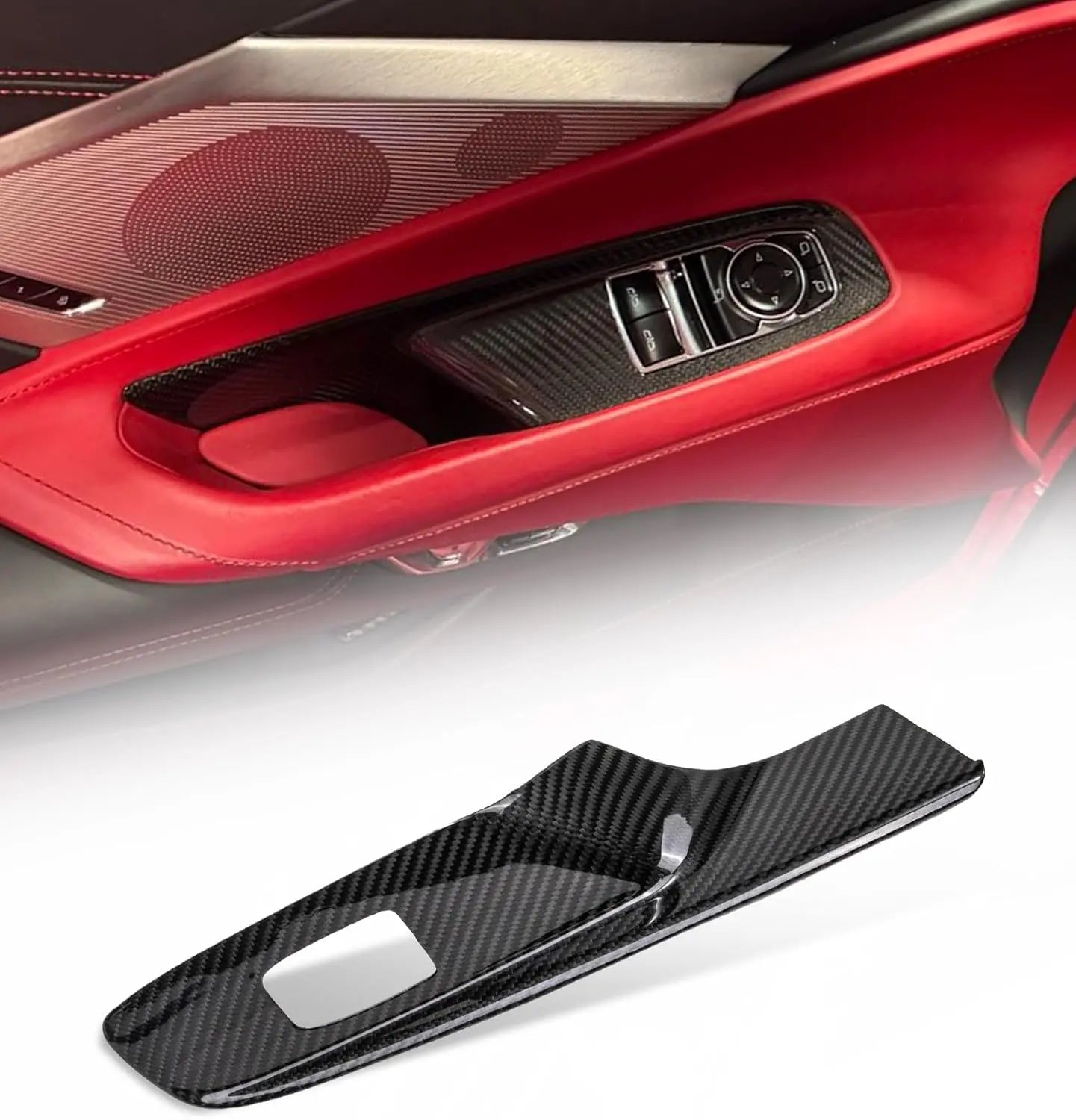 C8 Carbon Fiber Window Lift Switch Panel Cover Trims Fit For Corvette ...