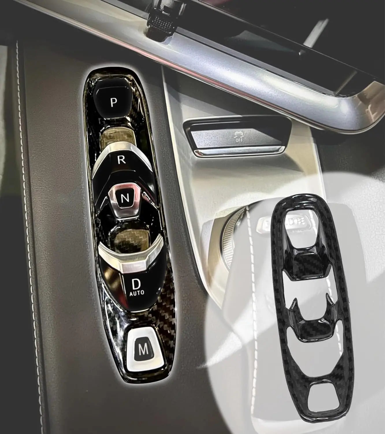 C8 Real Carbon Fiber Console Gear Shift Button Panel Fit for Corvette ...