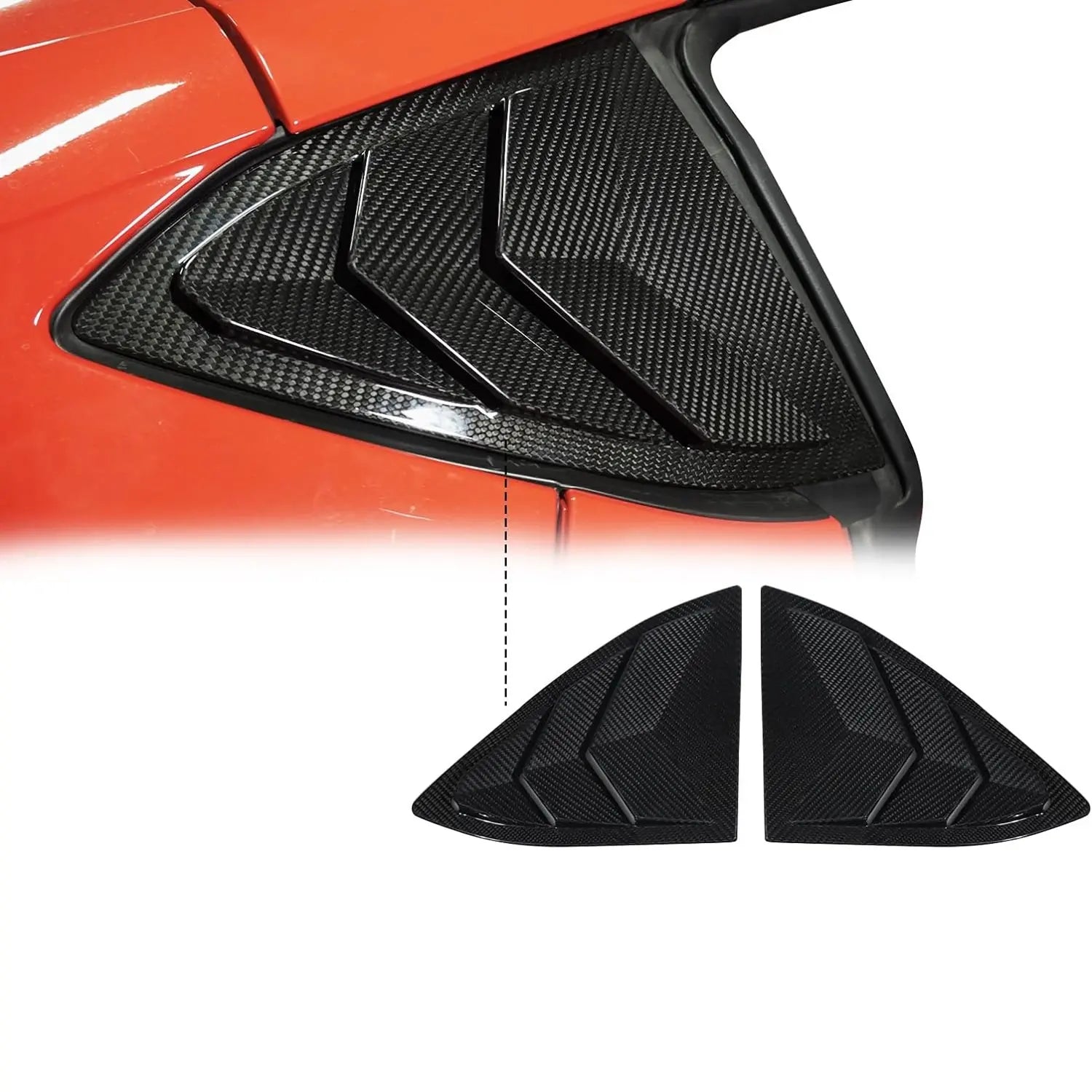 Real Carbon Fiber Side Louvers Window Trim Fit for C8 Stingray ...
