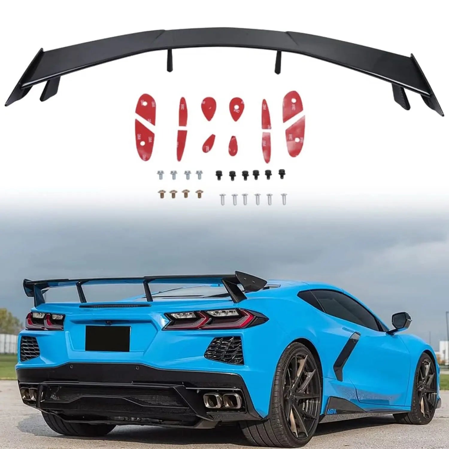 C8 Spoiler Rear High Wing Spoiler Fit for C8 Corvette Metallic ...