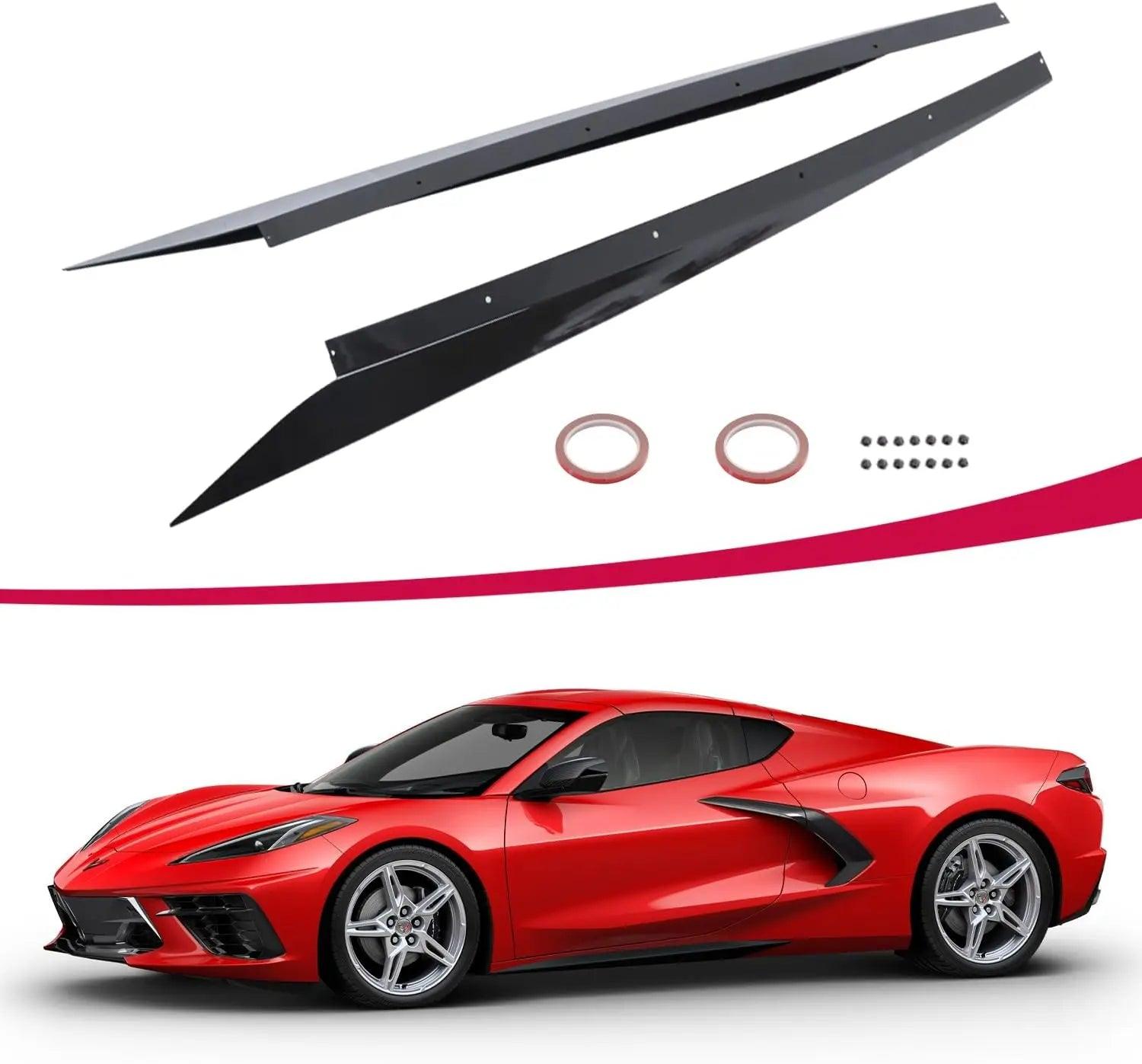 C8 Side Skirts Rocker Panels Guard Pair Fit for 2020-2024 Corvette C8 ...