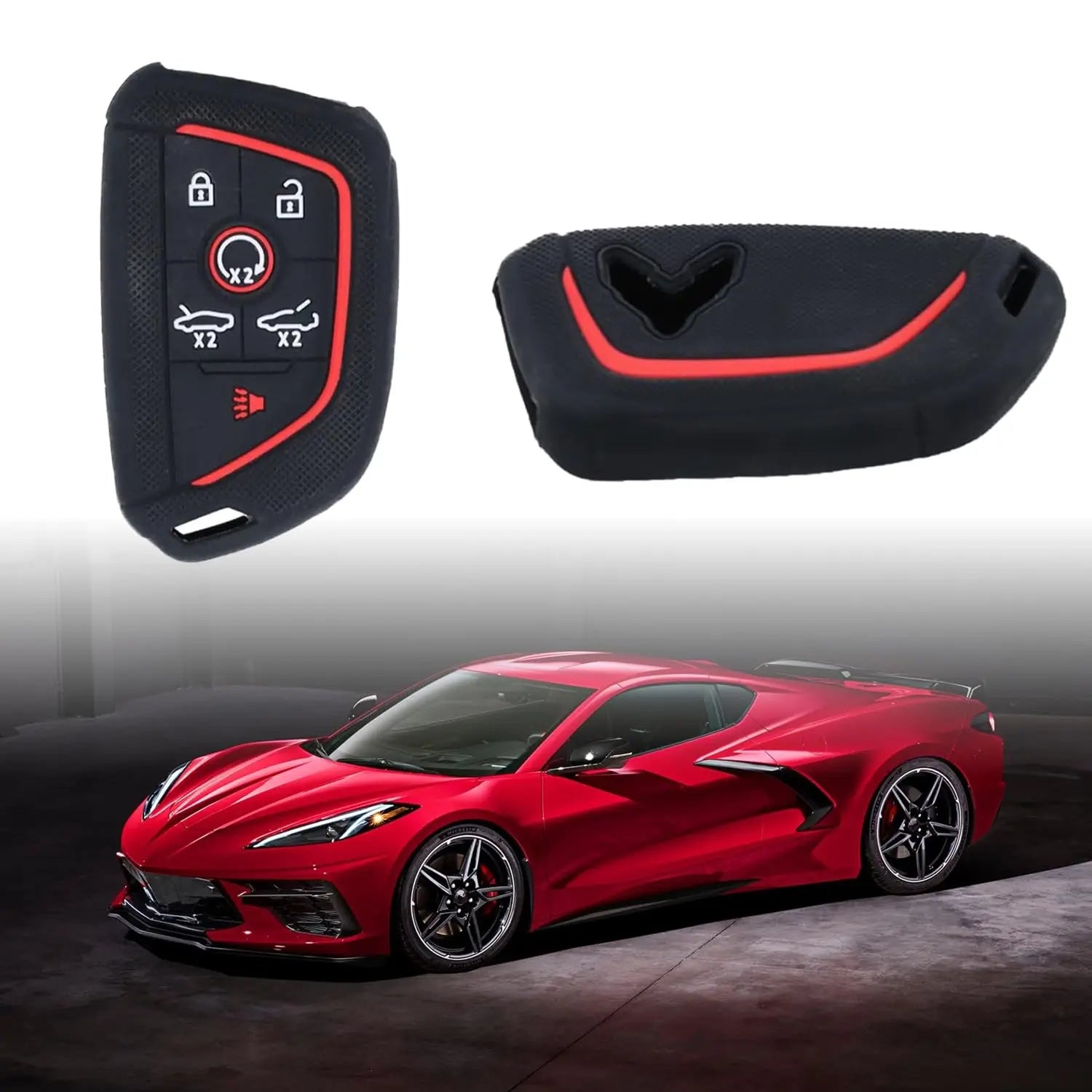 Remote C8 Key fob Cover case Fit for 2020+ Corvette C8 - NUBEHONE ...
