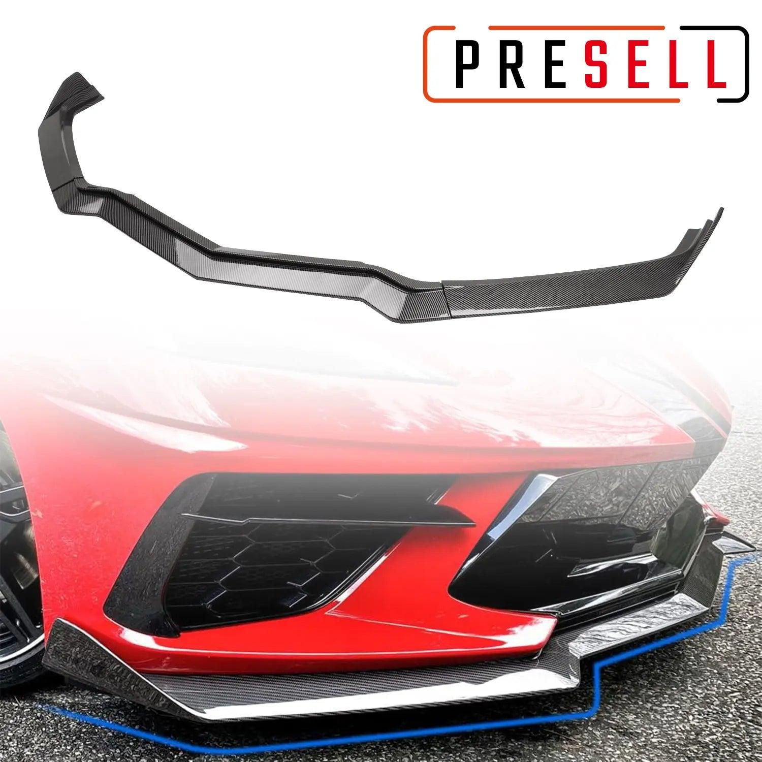 NUBEHONE C8 Front Splitter 5VM Style Carbon Fiber Painted Splitter Fit ...